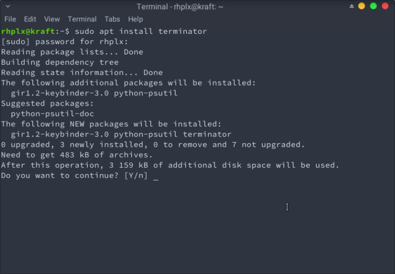 Terminator | Un emulador de terminal con soporte para múltiples ventanas