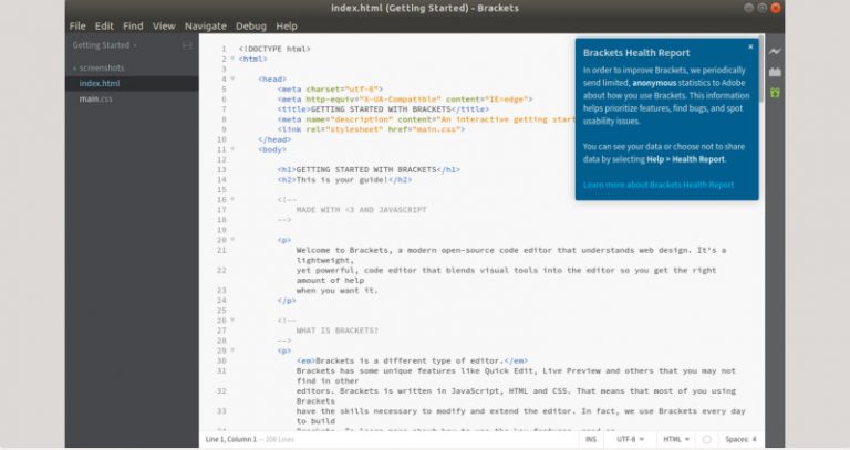 Mejores editores de código para HTML, CSS y Javascript en linux